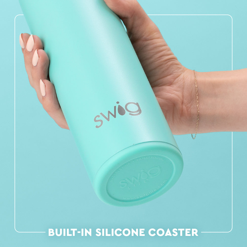 White Insulated Water Bottle: Flip + Sip Design (20oz) - Swig Life