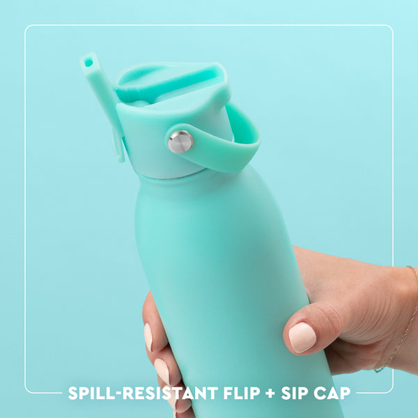 White Insulated Water Bottle: Flip + Sip Design (20oz) - Swig Life