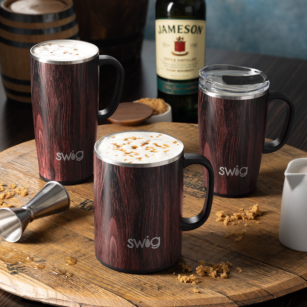 Bourbon Barrel 22oz Travel Mug with handle - Swig Life
