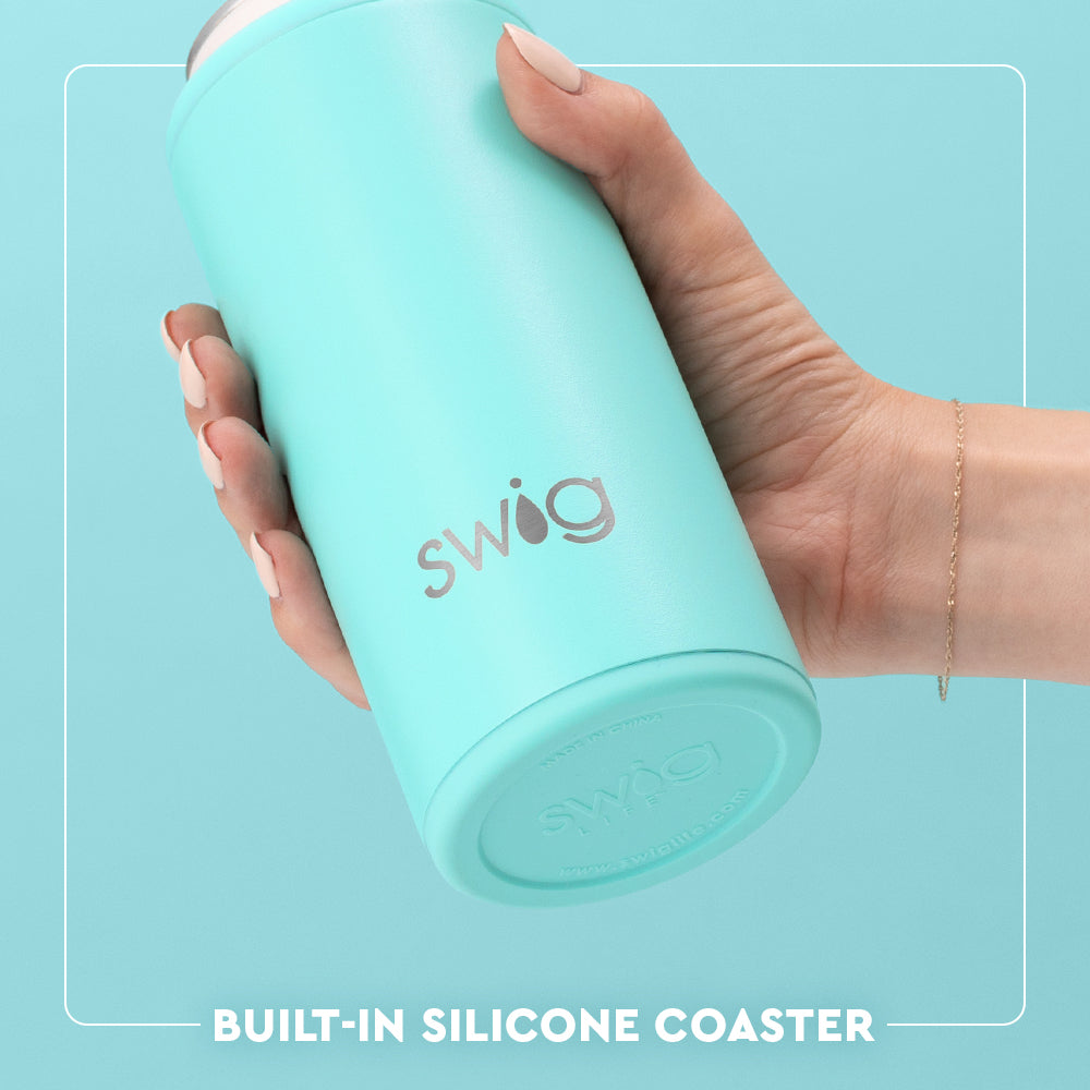 Matte Aquamarine 12oz Insulated Skinny Can Cooler - Swig Life