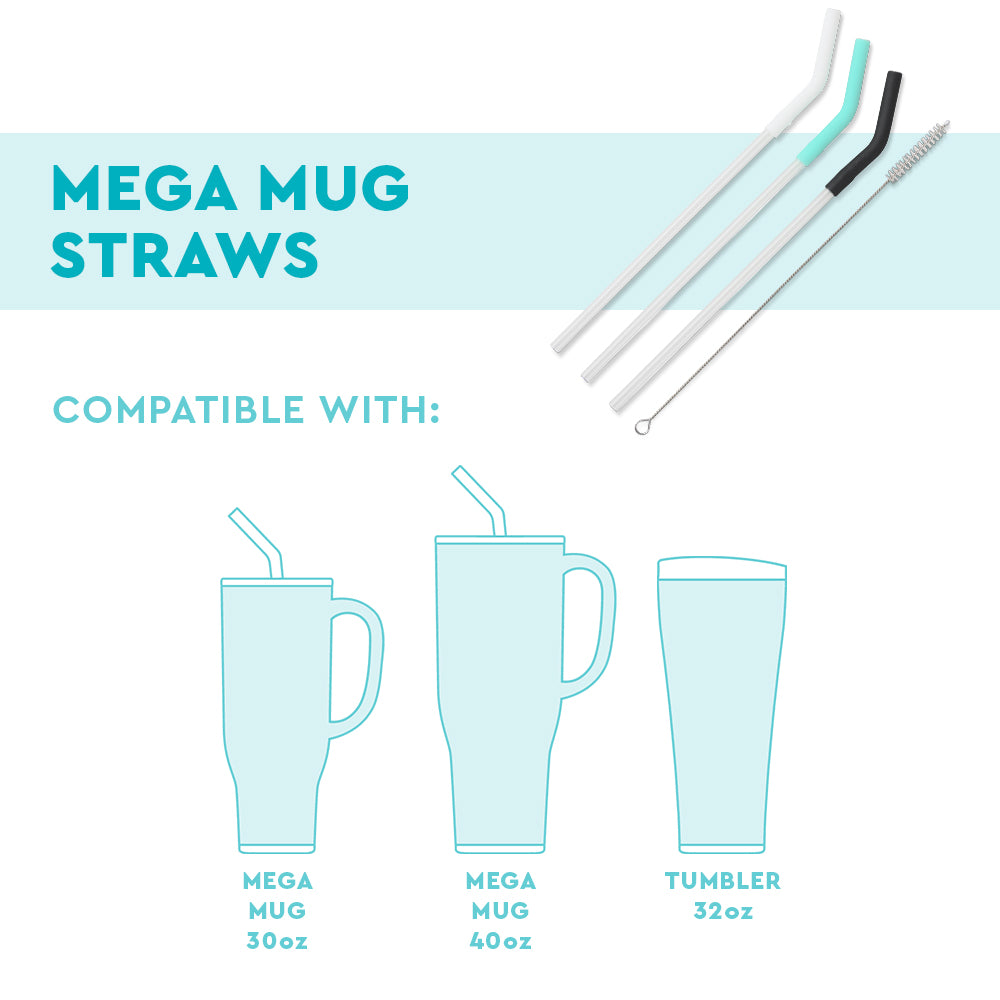 Hydrangea/Royal/Navy Reusable Straw Set Mega Mugs – Swig Life