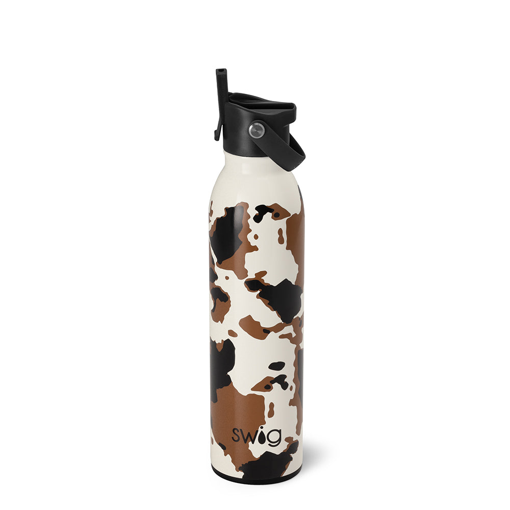White Insulated Water Bottle: Flip + Sip Design (20oz) - Swig Life