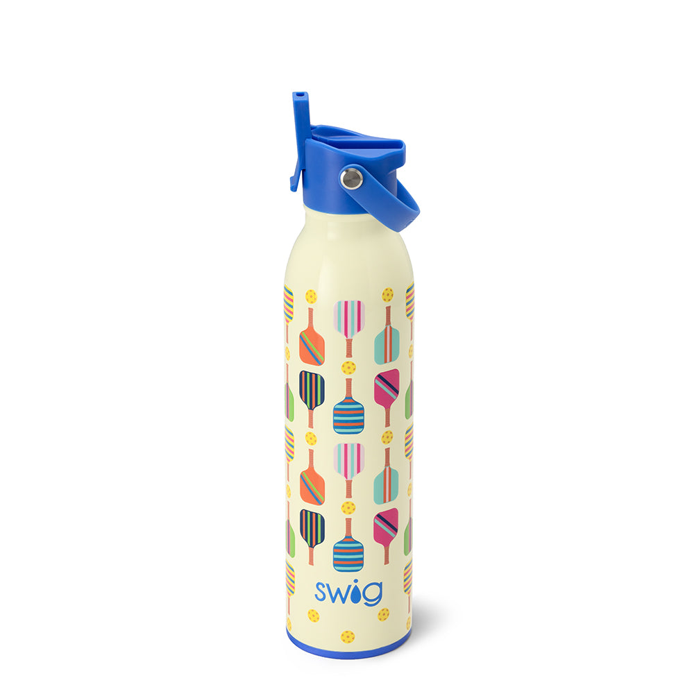 White Insulated Water Bottle: Flip + Sip Design (20oz) - Swig Life