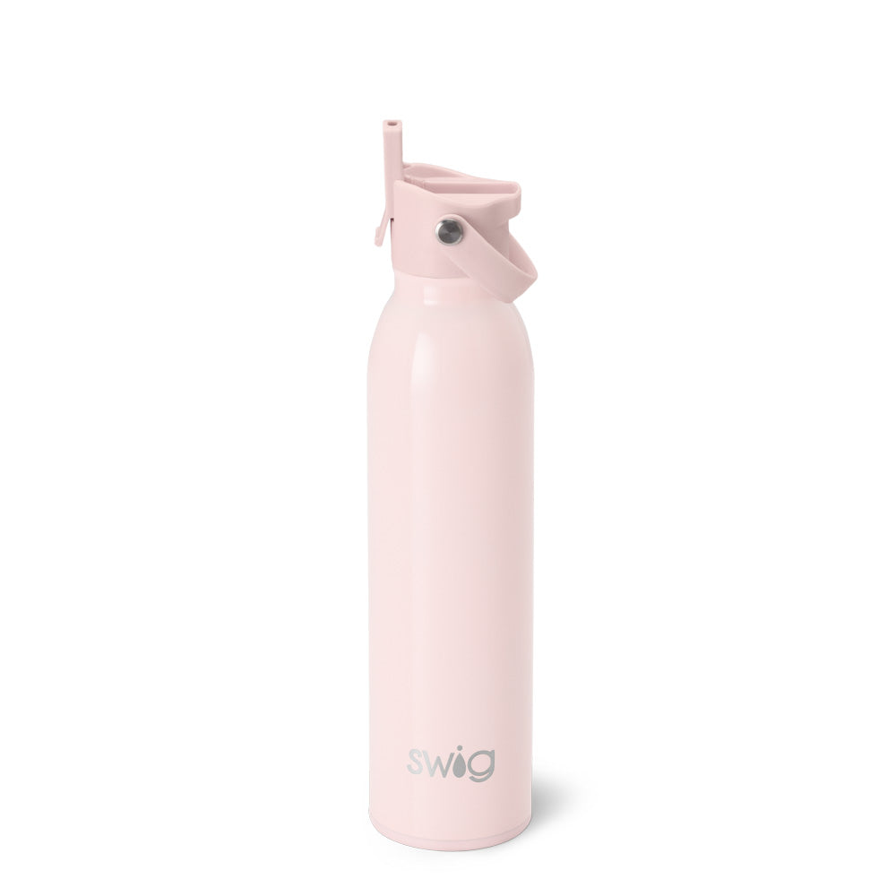 White Insulated Water Bottle: Flip + Sip Design (20oz) - Swig Life