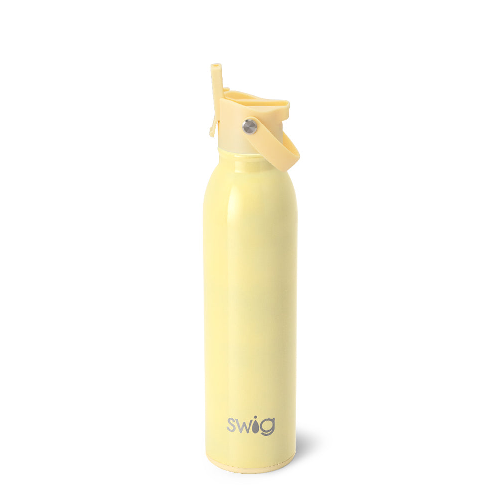 White Insulated Water Bottle: Flip + Sip Design (20oz) - Swig Life