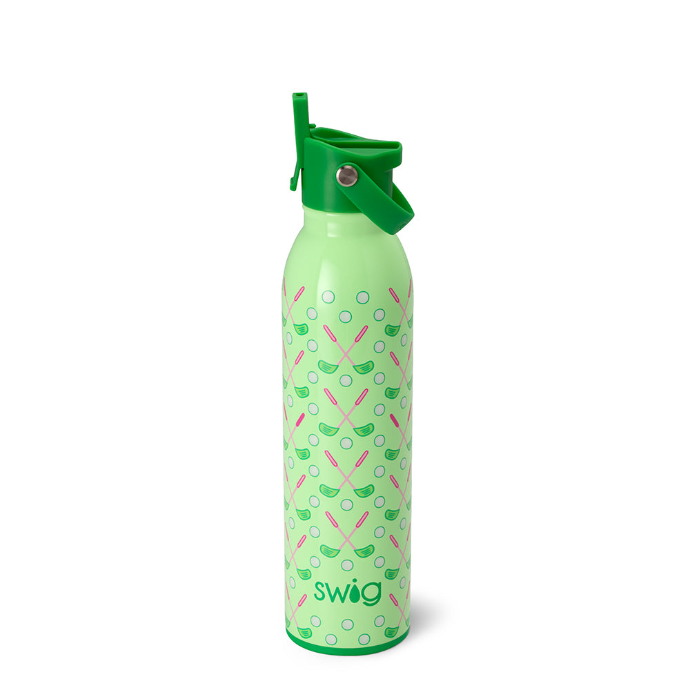 White Insulated Water Bottle: Flip + Sip Design (20oz) - Swig Life
