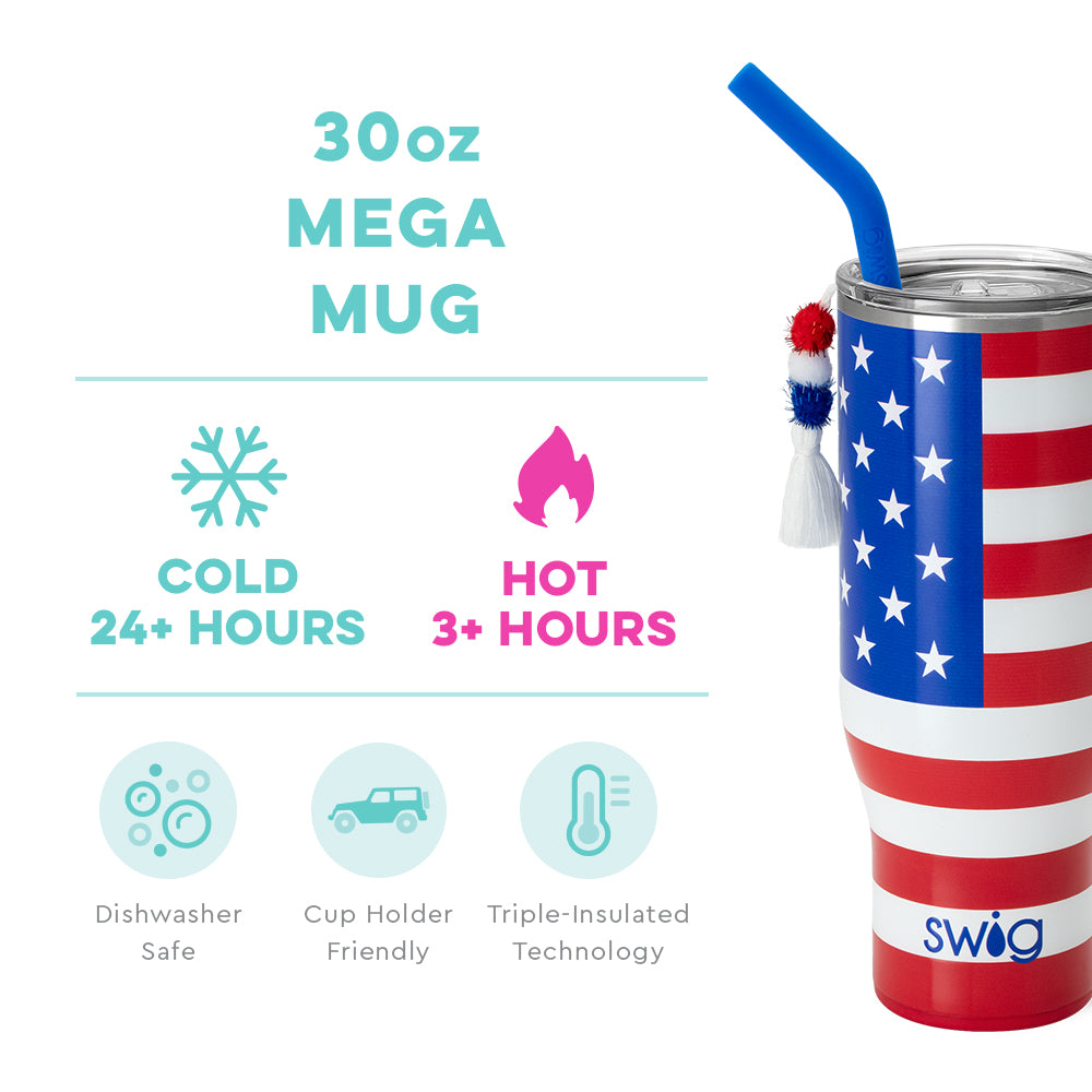 All American 30oz Mega Mug with Handle - Swig Life