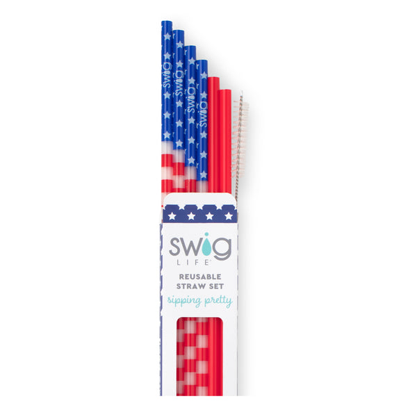 All American Reusable Straw Set - Swig Life