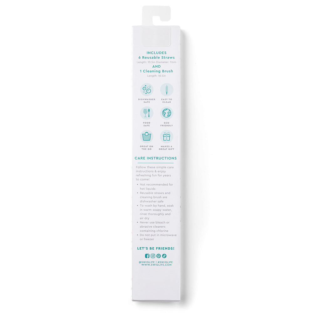Bazaar Teal Reusable Straw Set Swig Life