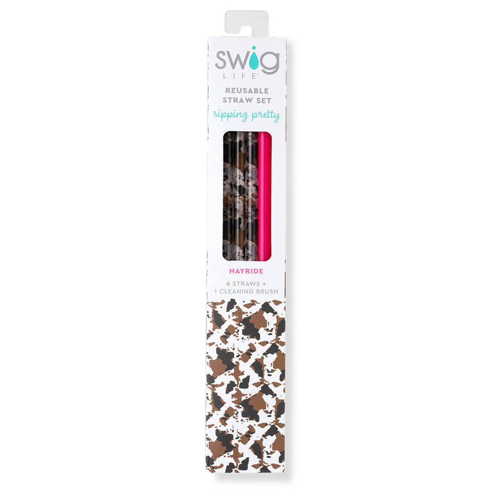 Hayride + Hot Pink Reusable Straw Set – Swig Life