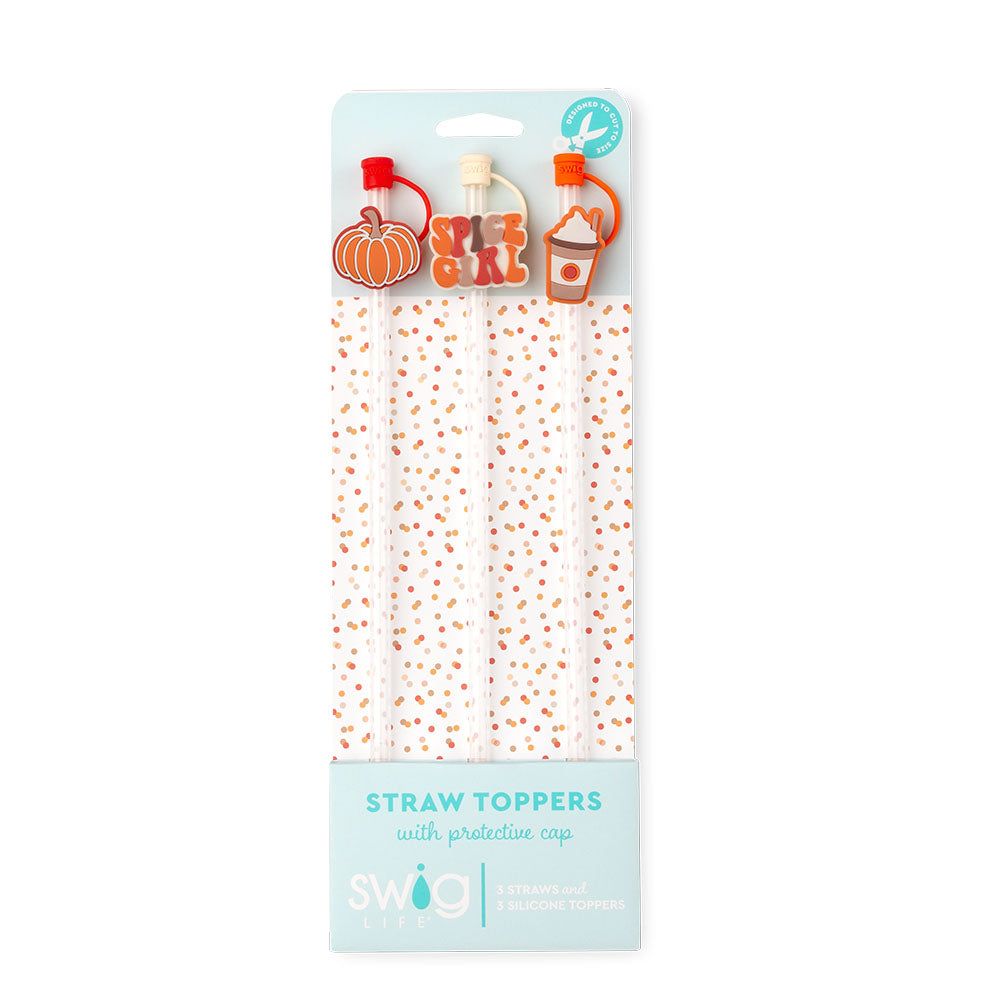 Pumpkin Spice Girl Straw Topper Set - Swig Life